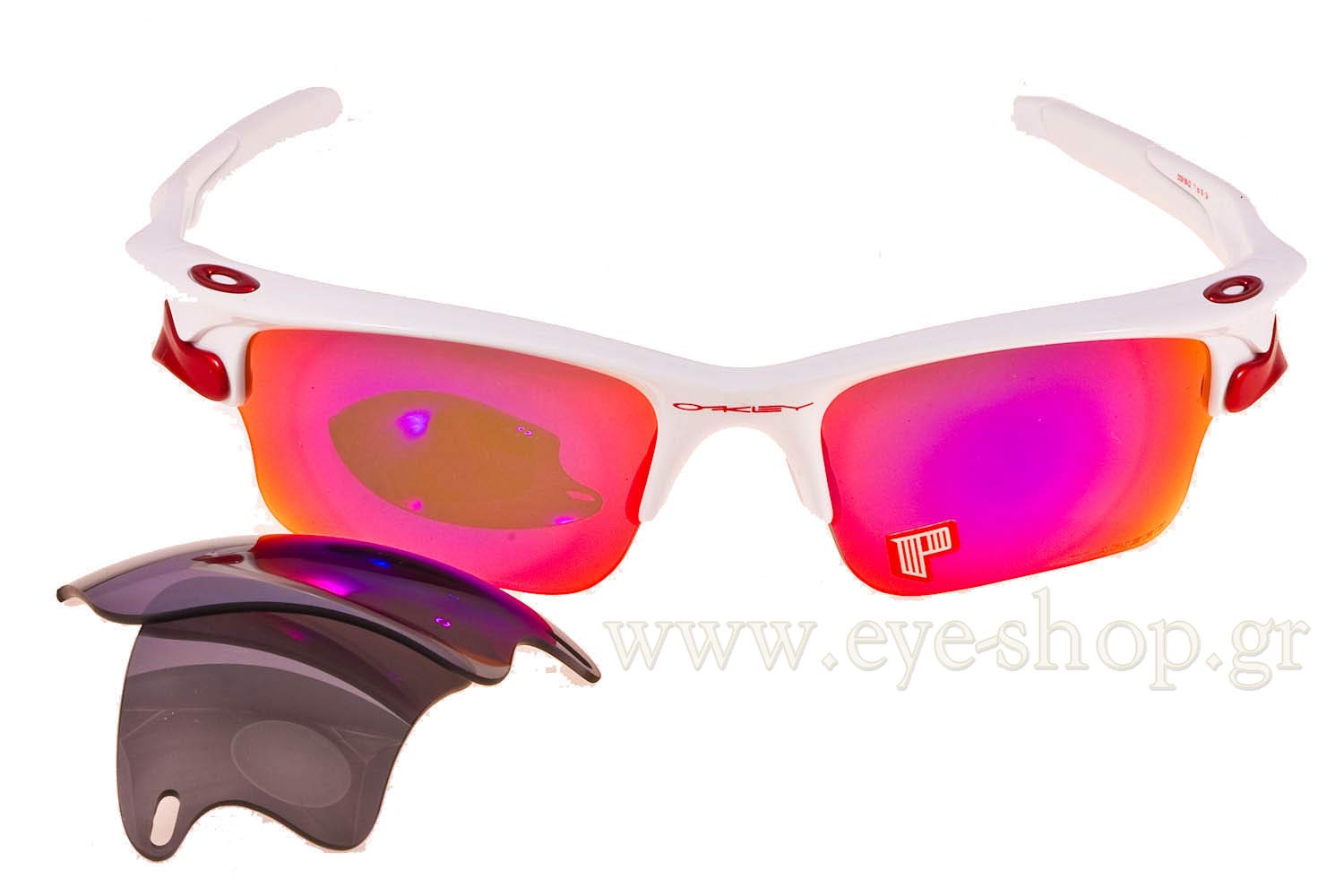 Oakley Fast Jacket XL 9156 22 White - Red Iridium Polarized-Black ...